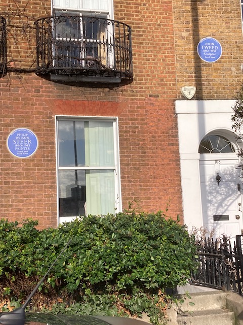 17. Blue plaque for Philip Wilson Steer and John Tweed in Cheyne Walk ...